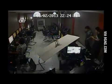 Funny Fight Inside a Computer Shop - 9GAG