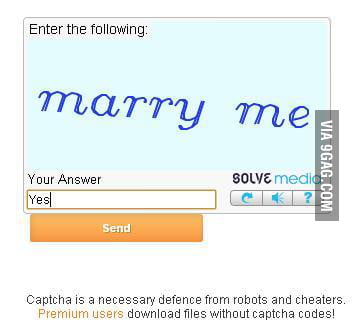 I'm going to marry captcha!! - 9GAG