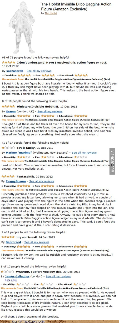 Invisible Bilbo Action Figure - 9GAG