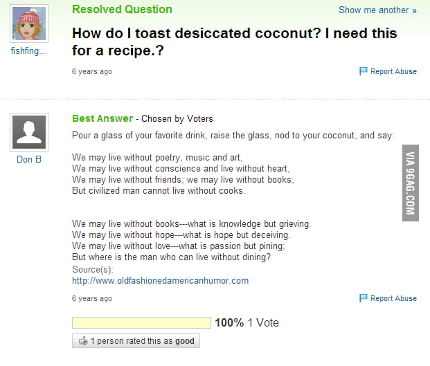 How to toast coconut. - 9GAG