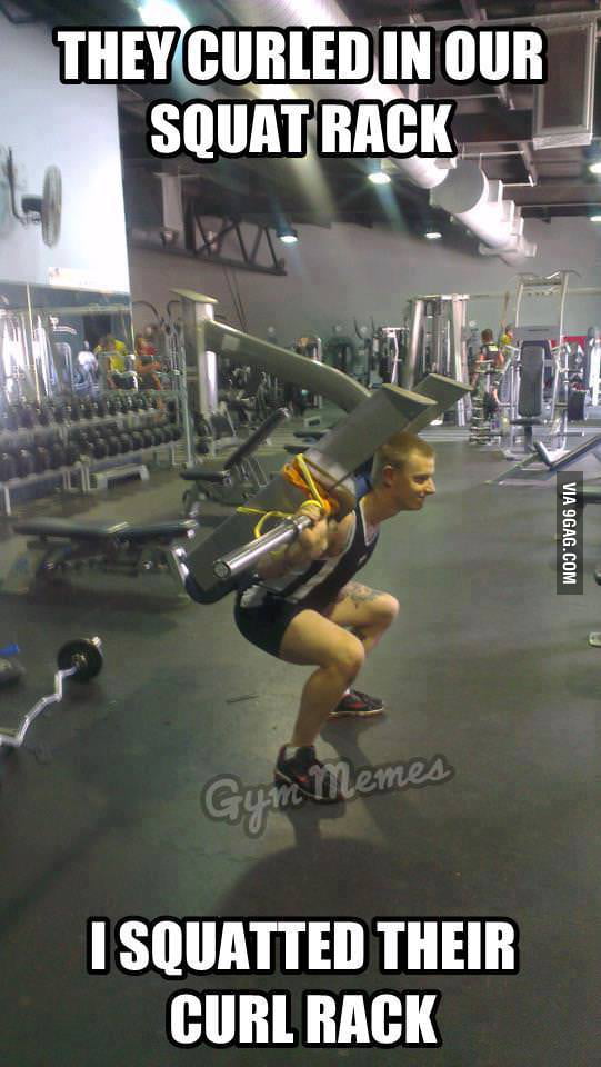 Squat their curl rack - 9GAG