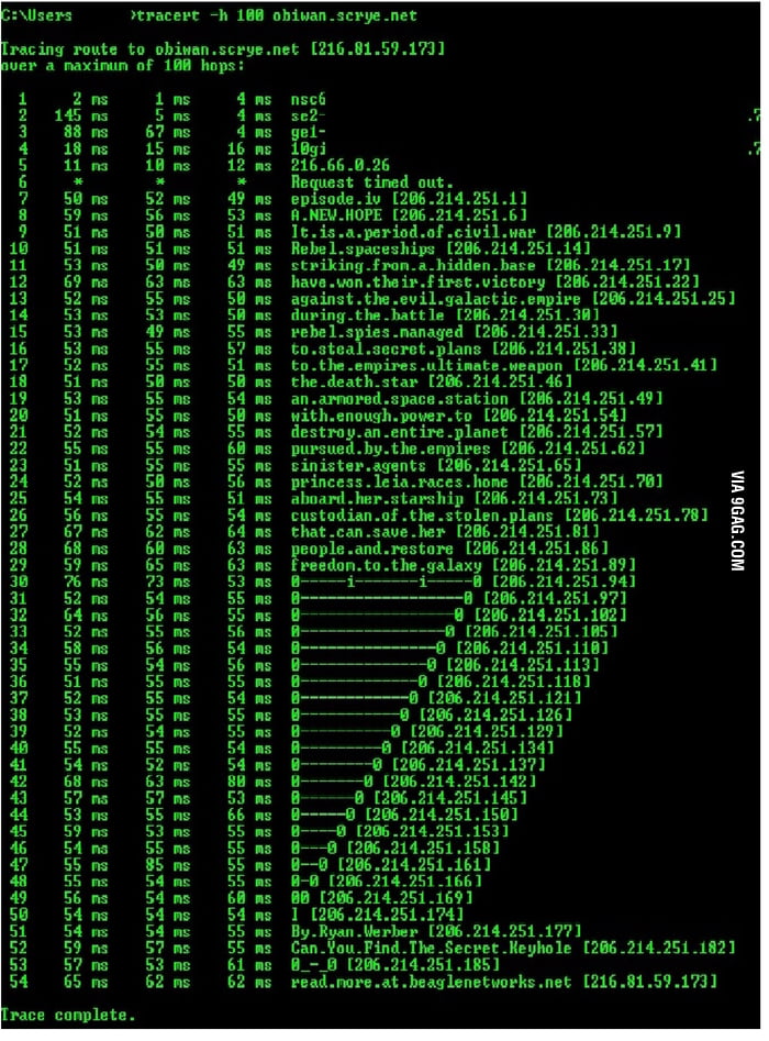 Star Wars Traceroute - Better image res - 9GAG