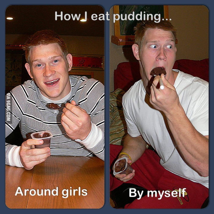 How I Eat Pudding - 9GAG