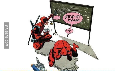 Deadpool Kicking Daredevil S Ass 9gag