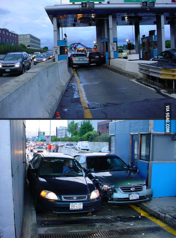 Let's race to the toll gate - 9GAG