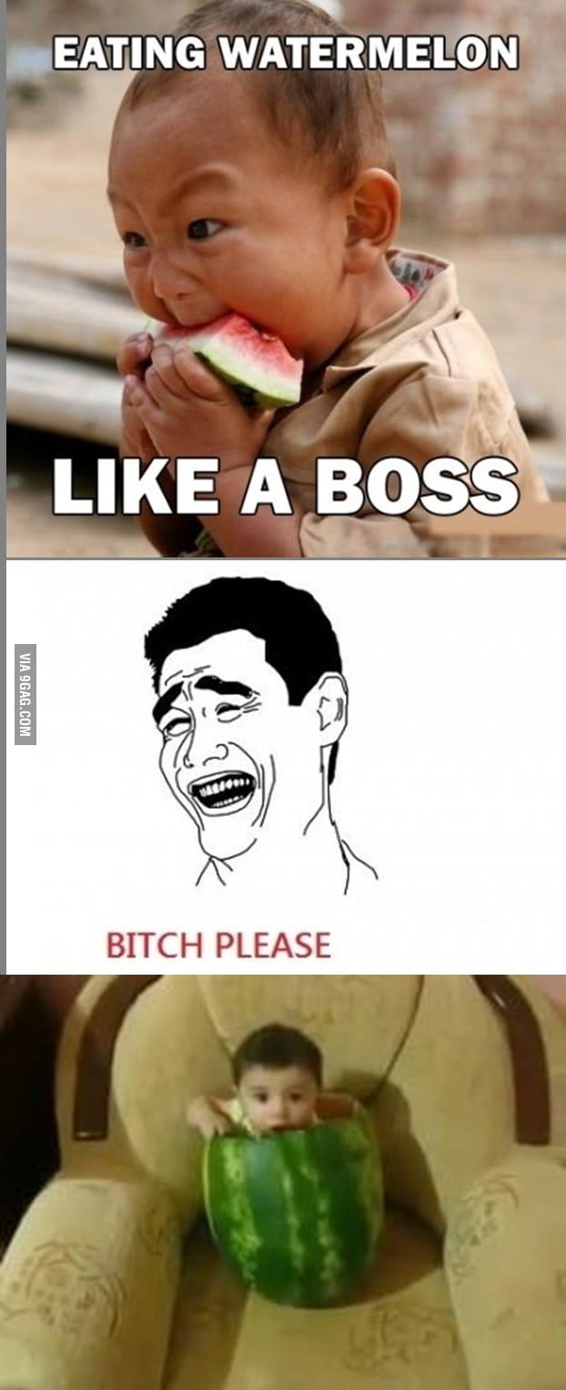 Eating Watermelon like a real boss! - 9GAG