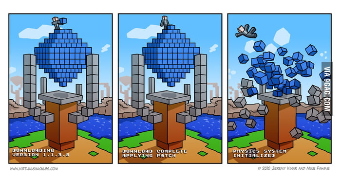 Minecraft meets Gravity - 9GAG