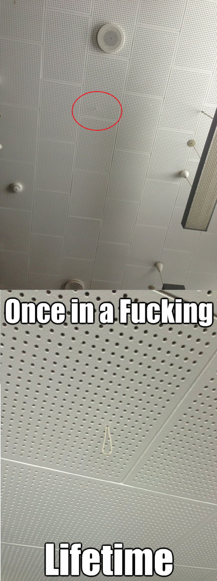 Was just sitting in class, shooting a rubber band at the ceiling - 9GAG