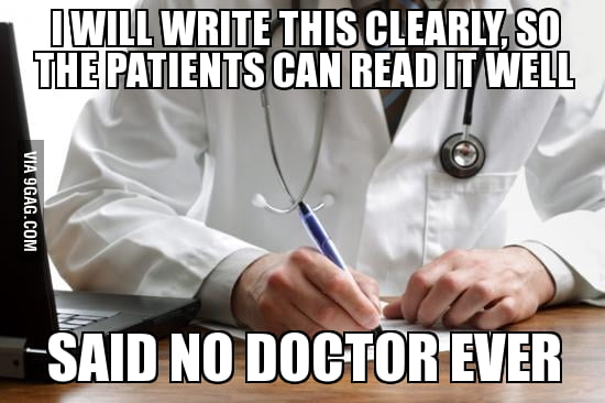 Doctors's handwriting - 9GAG