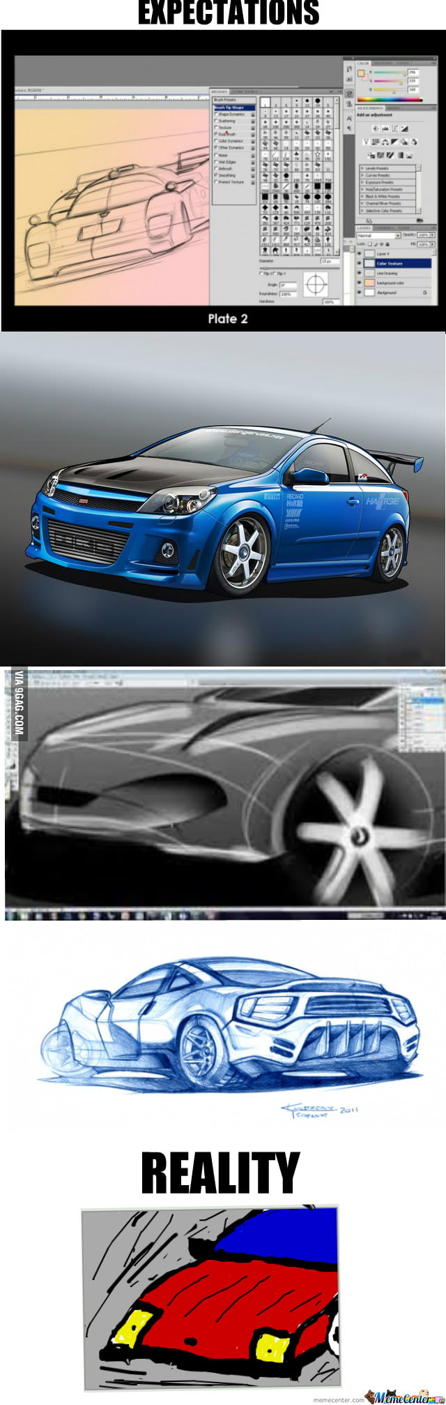 Photoshop Drawing : Expectations vs Reality - 9GAG