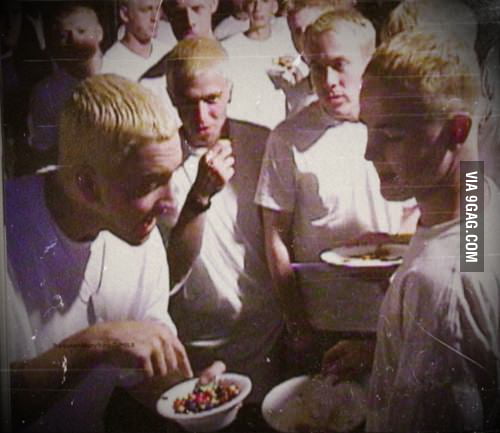 Eminem eating M&Ms with other Eminems - 9GAG