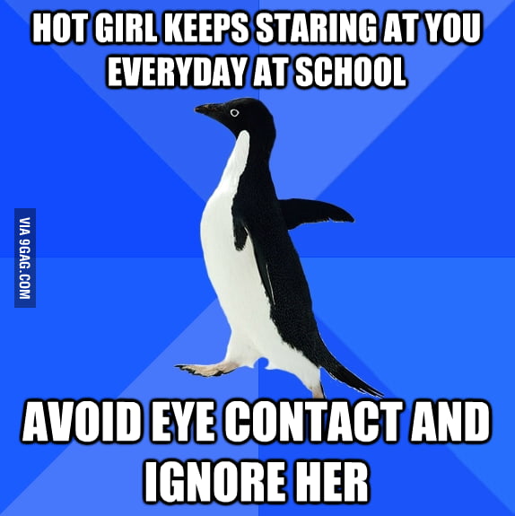 Hot girl stares at you - 9GAG