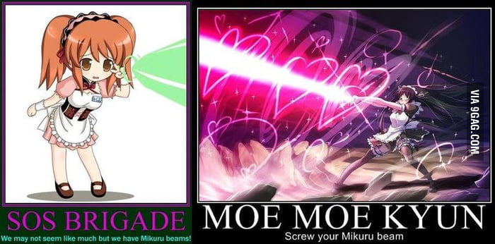 Mikuru Beam V.S Moe Moe Kyun - 9GAG