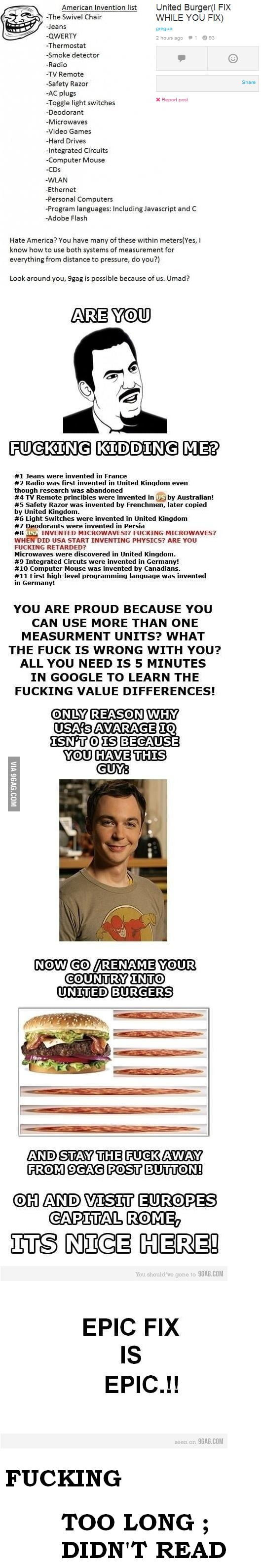 United Burger(I FIX WHILE YOU FIX) [TRIPLE F*CKING FIXED] - 9GAG