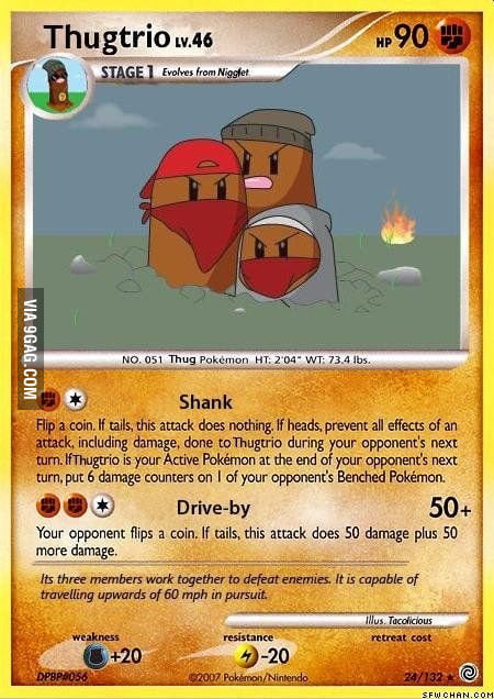 Thugtrio, the evolution of Nigglet - 9GAG