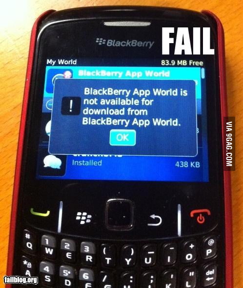 Blackberry App FAIL - 9GAG