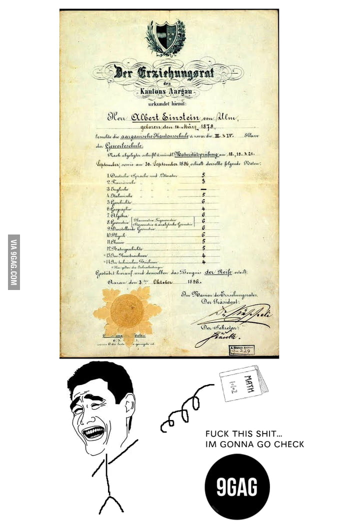 Albert Einstein's Results... - 9GAG