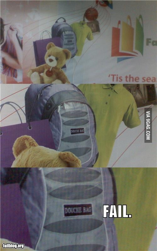 Mall Banner Backpack Message FAIL - 9GAG