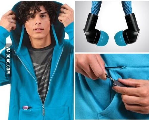 The hoodie with built in headphones - 9GAG