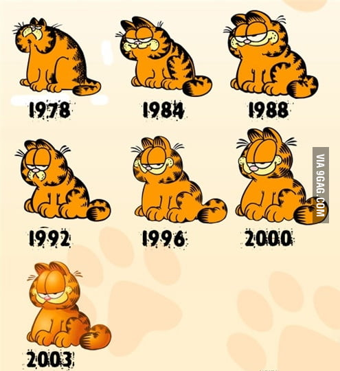 Garfield through the years... - 9GAG