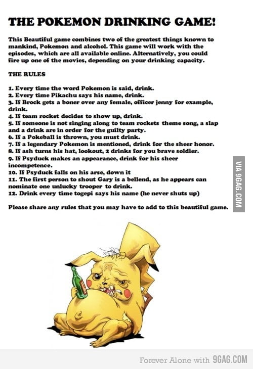 Pokemon drinking game. - 9GAG