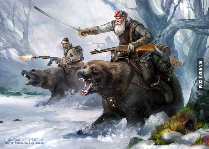 Russian Fighting Bears - 9GAG