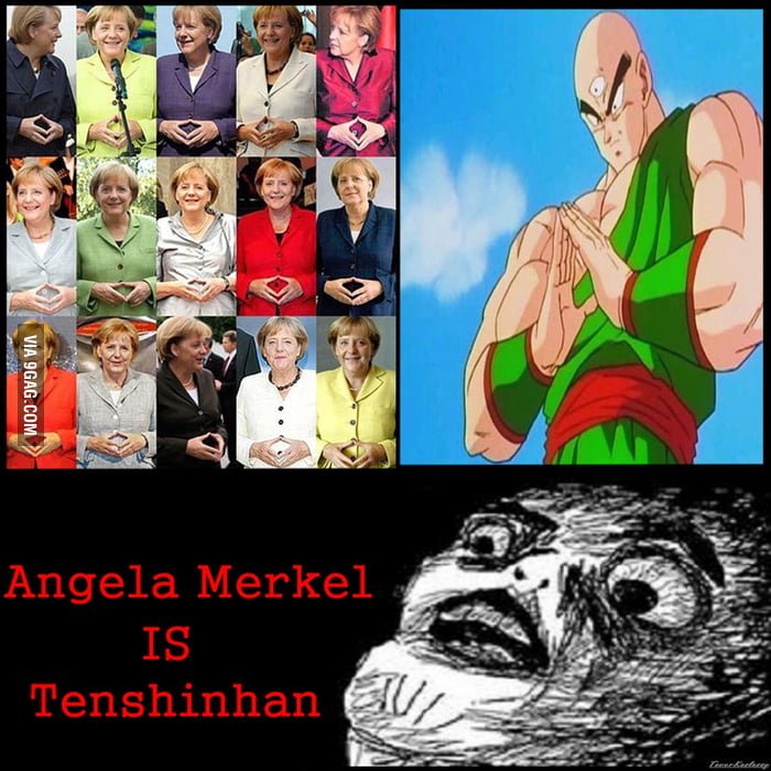 Angel markel is Tenshinhan - 9GAG