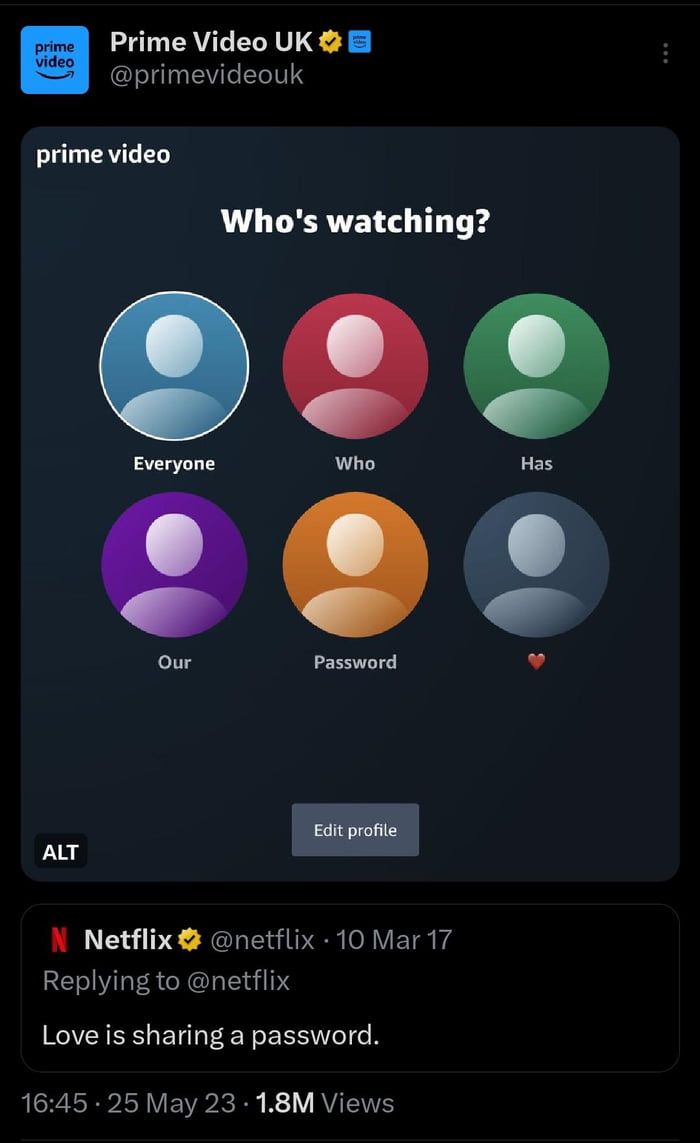 Prime video couldn't resist. - 9GAG