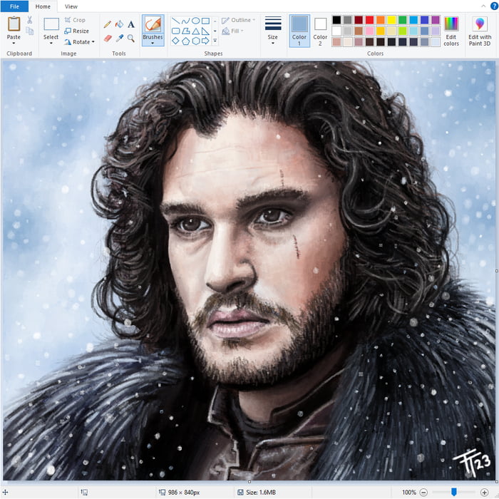 Jon Snow on MS Paint by me - 9GAG