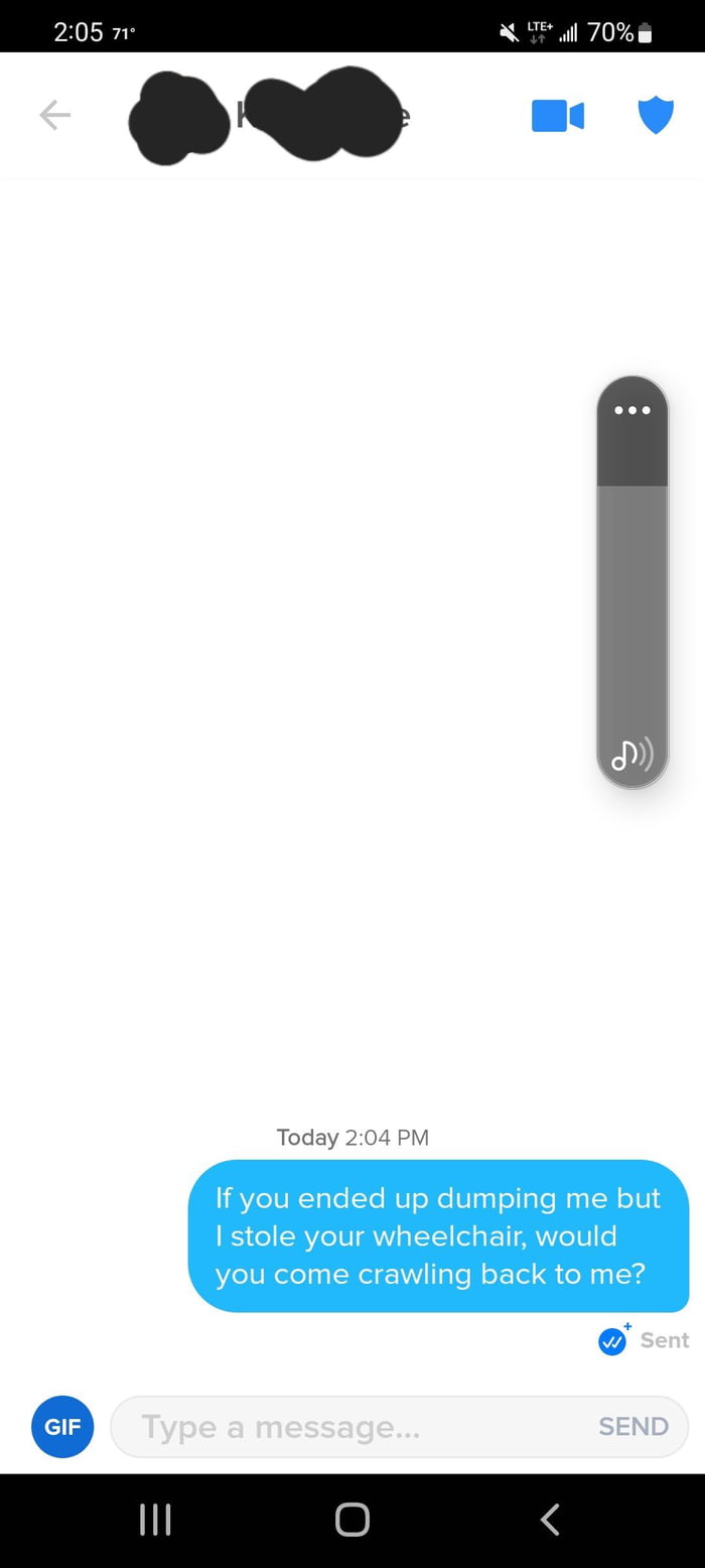 She's a paraplegic. Bold move let's see if it pays off. - 9GAG