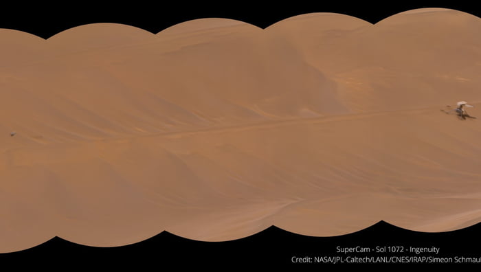 One last look back. Ingenuity and its broken rotorblade. Magnificent ...