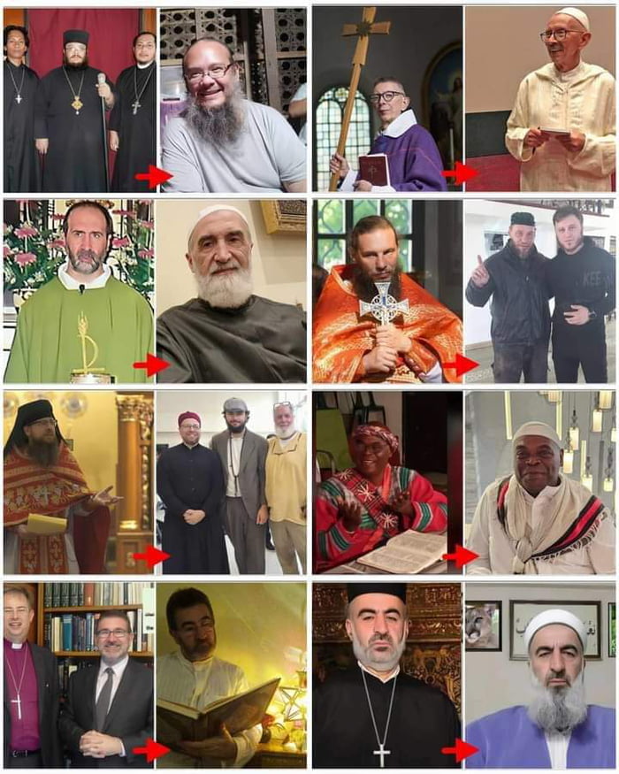 A group of famous priests and monks who have converted to Islam, - 9GAG