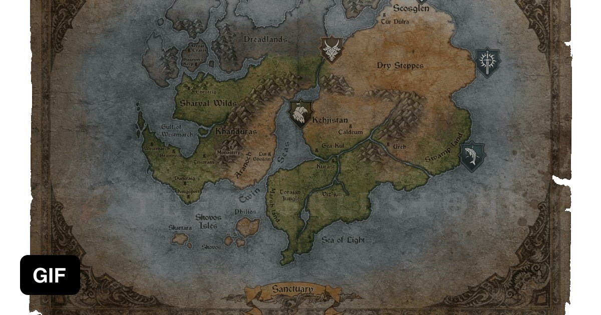 How Diablo 4 zones scale / match up to the actual map of Sanctuary. - 9GAG
