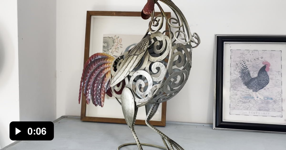 Scrap metal chicken artwork handmade - 9GAG