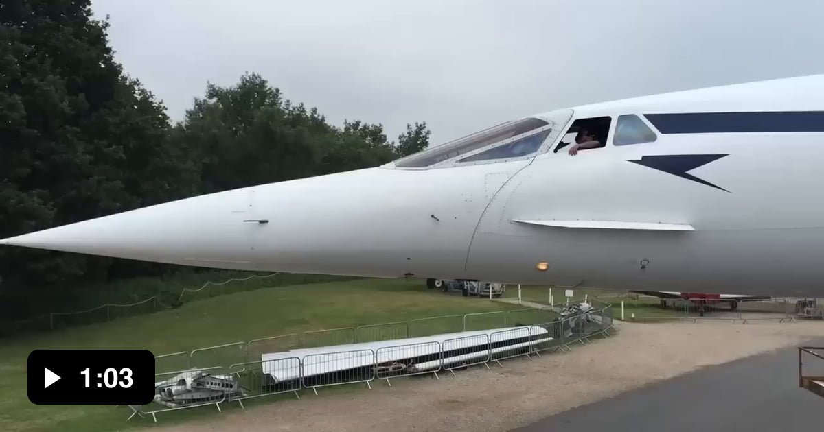 Moving the droop nose of a Concorde - 9GAG