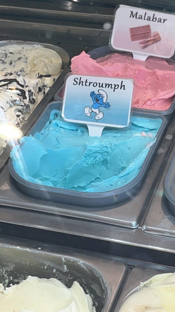 Just been to the south of France and found smurf-flavoured ice cream - 9GAG