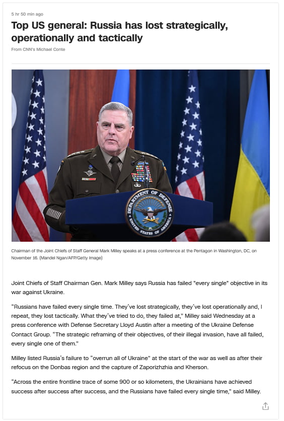 Statemeant about the conflict from US General (lmao that, "what they tried to do, they failed ...