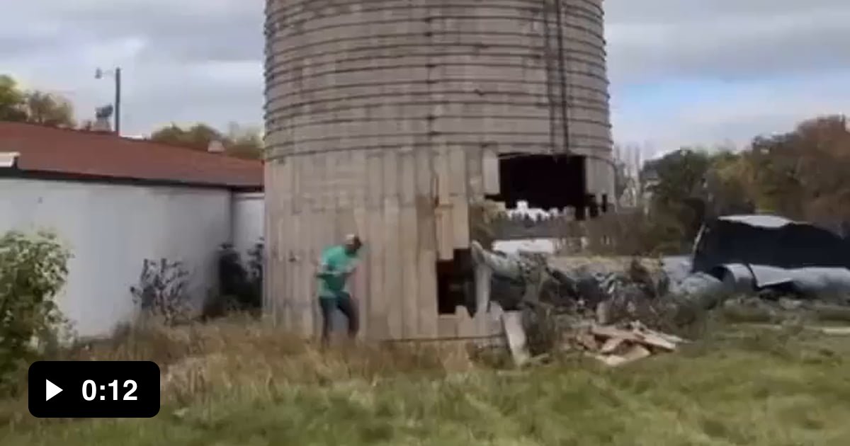 A silo collapsing - 9GAG