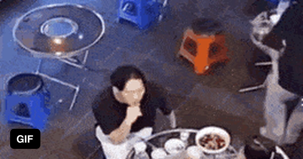 "There's no chair." As a joke, on the transparent chair a man trying to ...