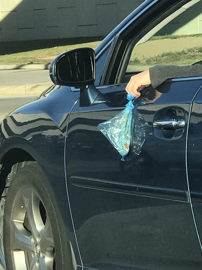 Guy holding a bag of dog poop out his window good laugh to start out ...