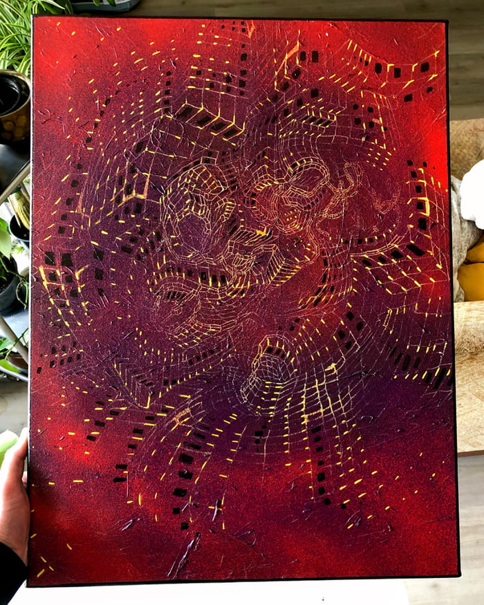 Spin cycle - ink and acrylic - 9GAG