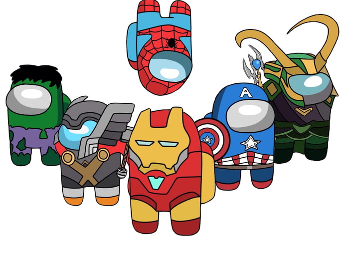 I’ve started drawing marvel characters in the style of Among us! - 9GAG
