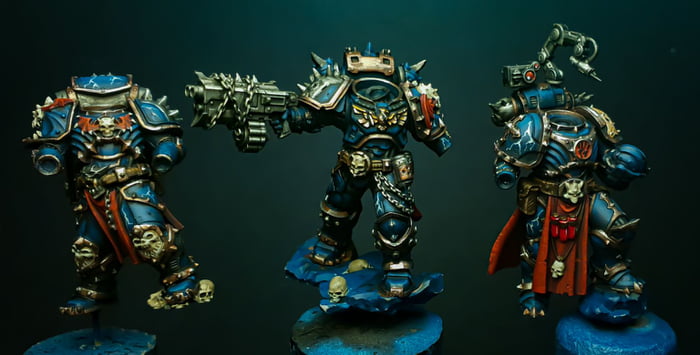 Working on this Night Lords Trio. Bodies are done now on to helmets and ...