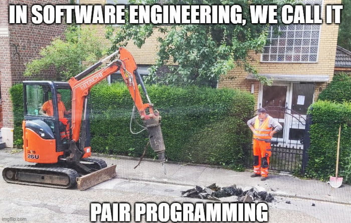 In Software Engineering, we call it "pair programming" - 9GAG