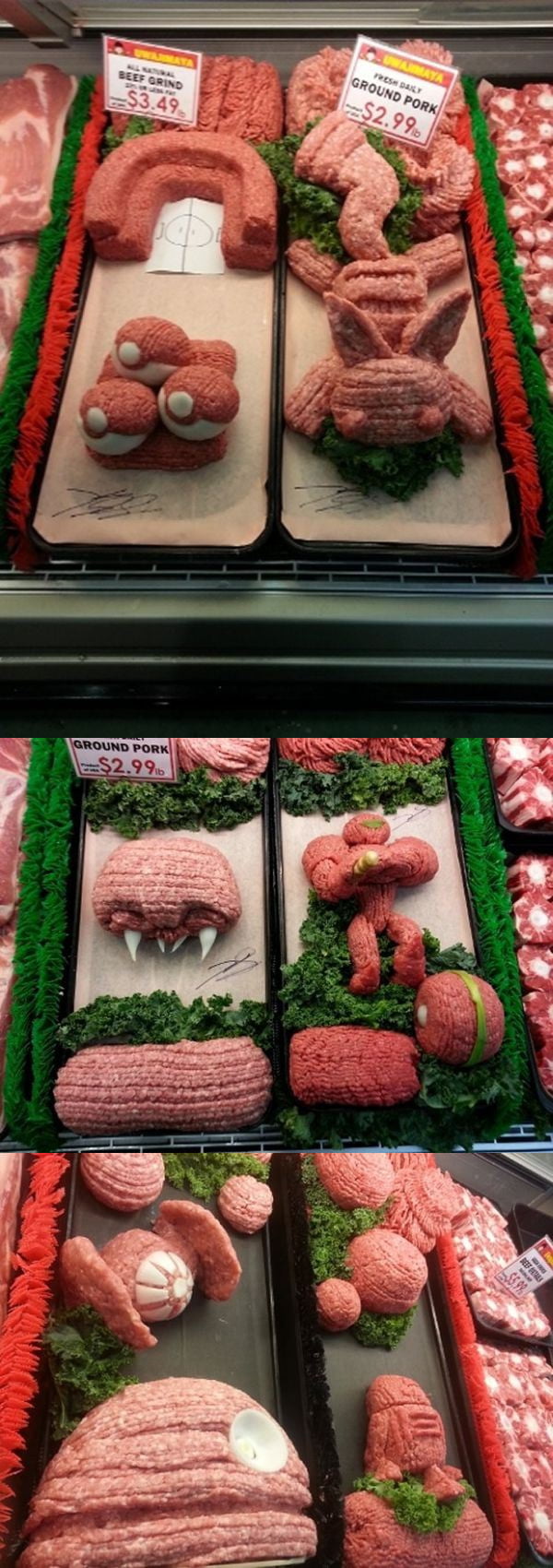 Movies and Video Game Icons made from Raw Meat! - 9GAG