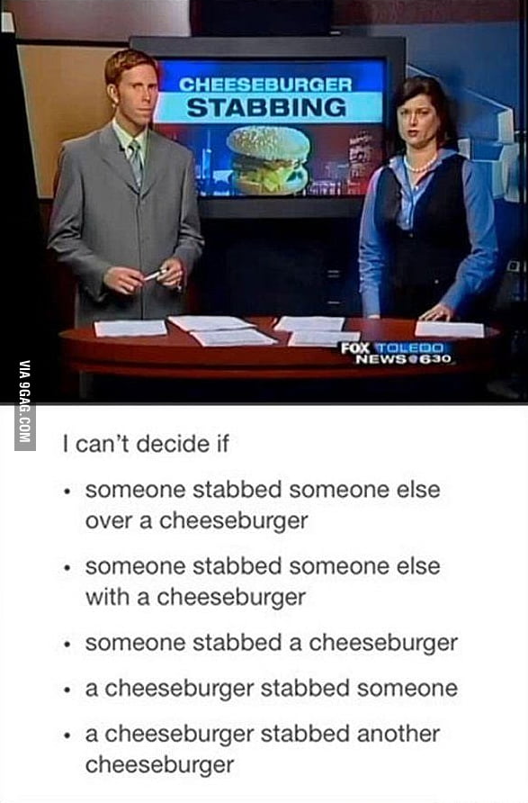 Cheeseburger stabbing - 9GAG