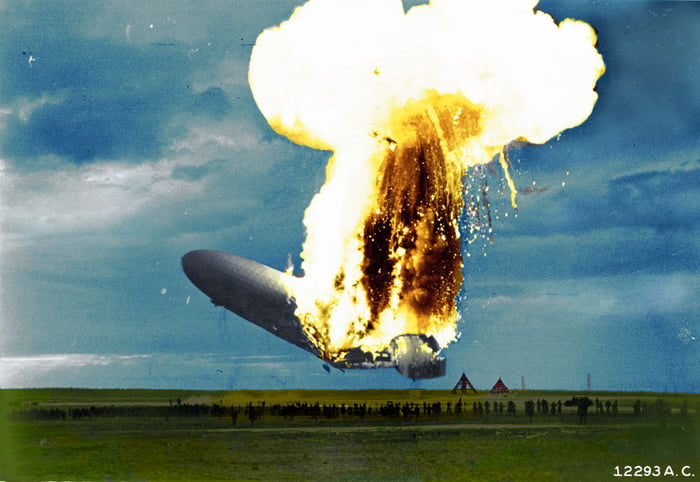 I've colorized the Hindenburg for an assignment... How does it look? - 9GAG