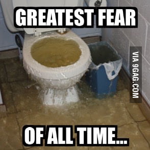 Flooded Toilet... A real fear! - 9GAG