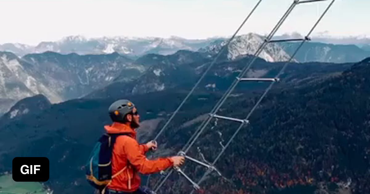 Climbing 700 m above the abyss. Stairway to Heaven in Austira - 9GAG