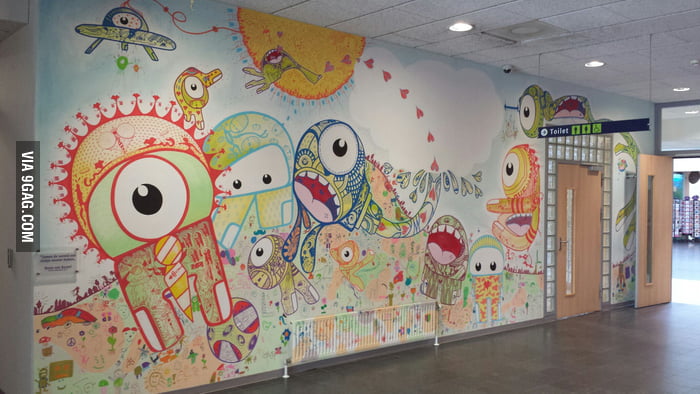 Sime epic wall art in a hospital in the Netherlands! - 9GAG